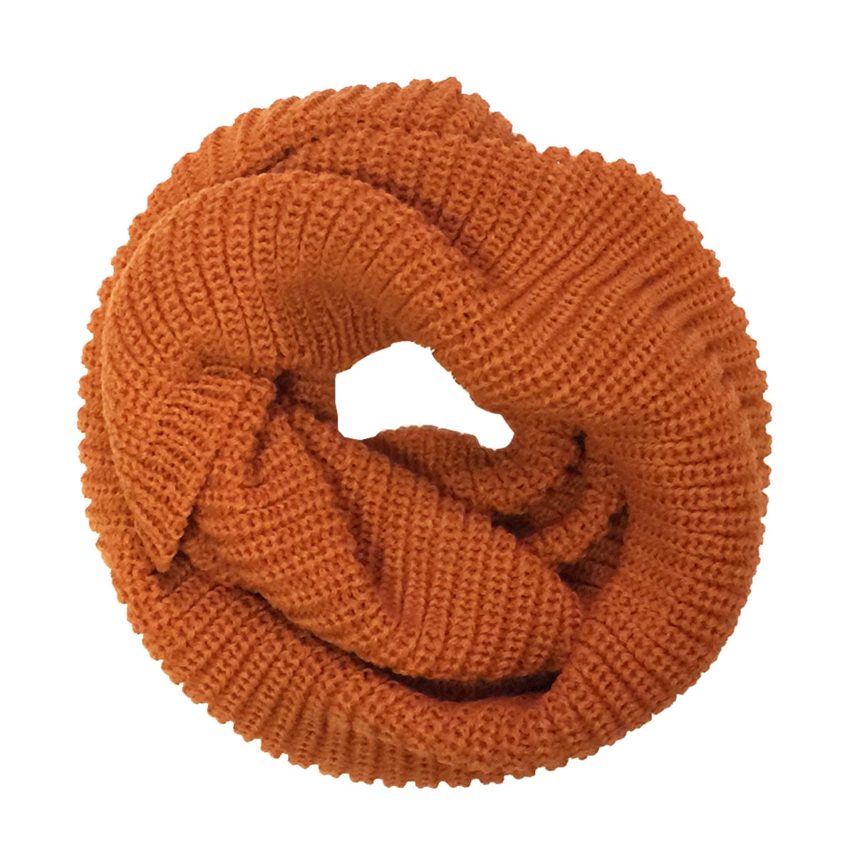 Wrapables® Thick Knitted Winter Warm Infinity Scarf, Dark Carrot ...