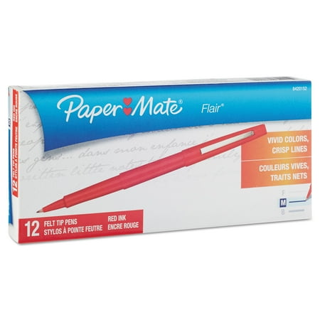 Point Guard Flair Needle Tip Stick Pen, Red Ink, 0.7mm, Dozen | Walmart ...