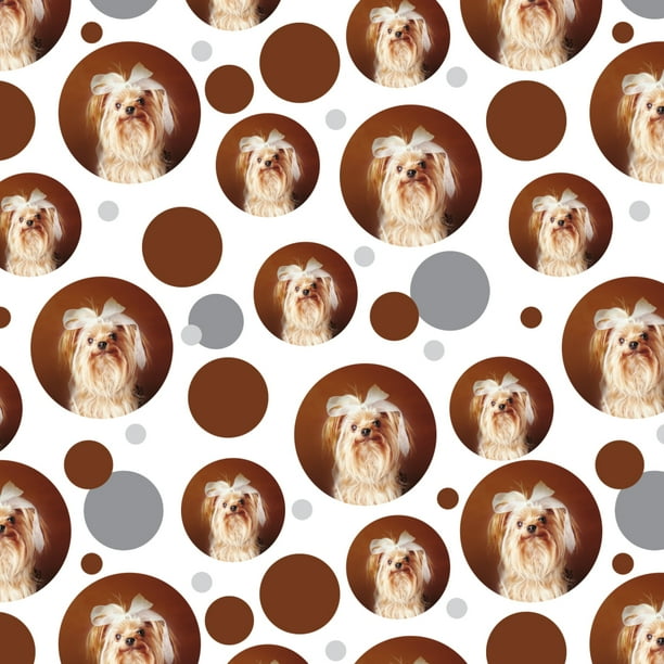 Yorkie Yorkshire Terrier Dog Bow In Hair Premium Gift Wrap Wrapping ...