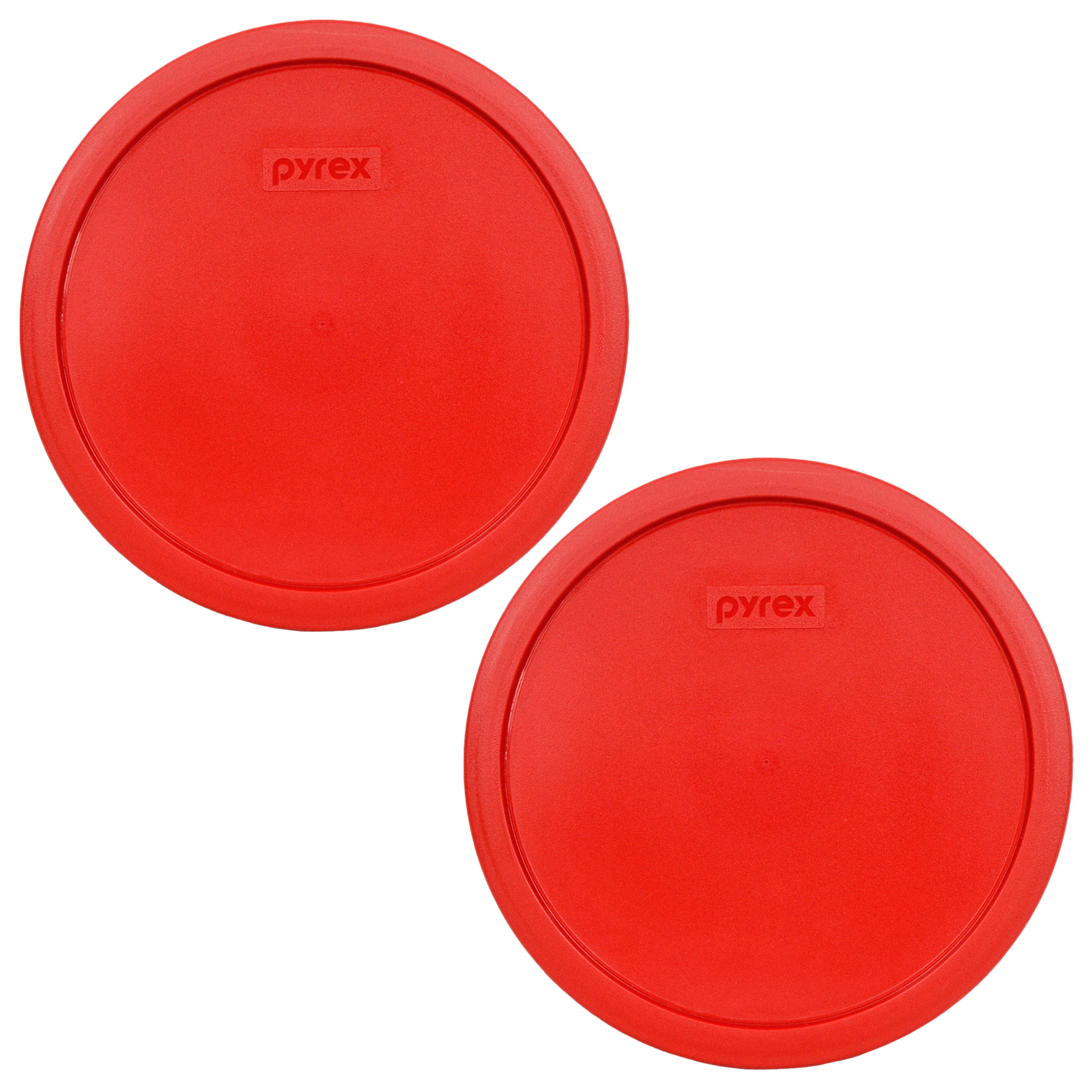 Pyrex 7403-PC Red Round Plastic Storage Replacement Lid Cover (2-Pack ...