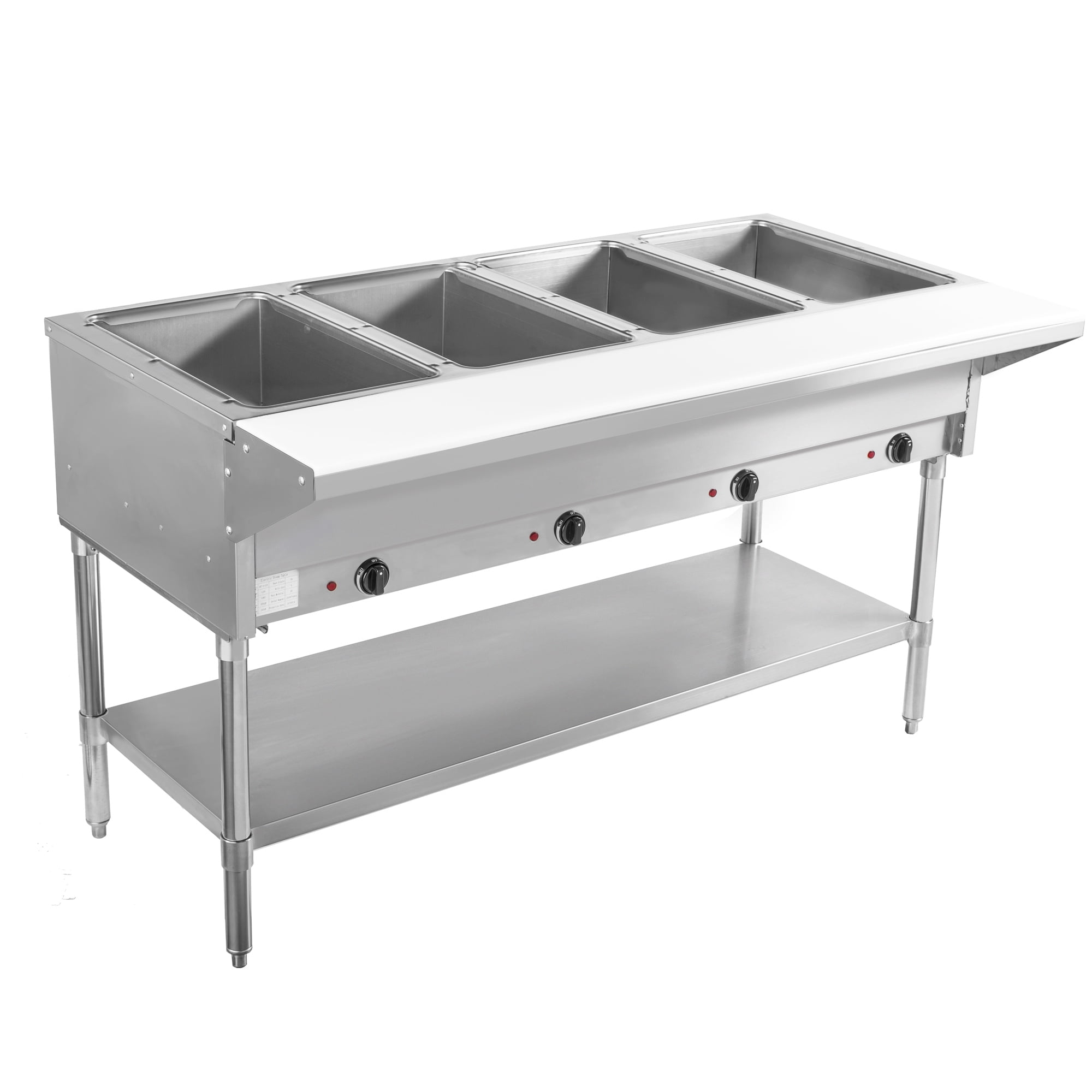 BevLes 4 Well Electric Steam Table, 120V, in Silver (BVST-4-120 ...
