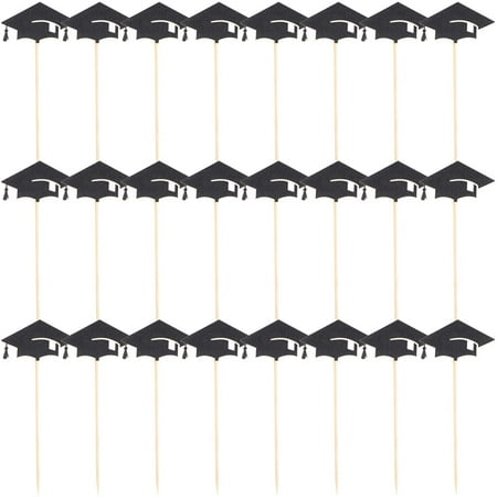 24pcs 2021 Graduation Cap Cupcake Toppers Class of 2021 Graduation Cap ...