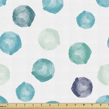 Abstract Fabric by the Yard, Monochrome Vintage Squares and Circles ...