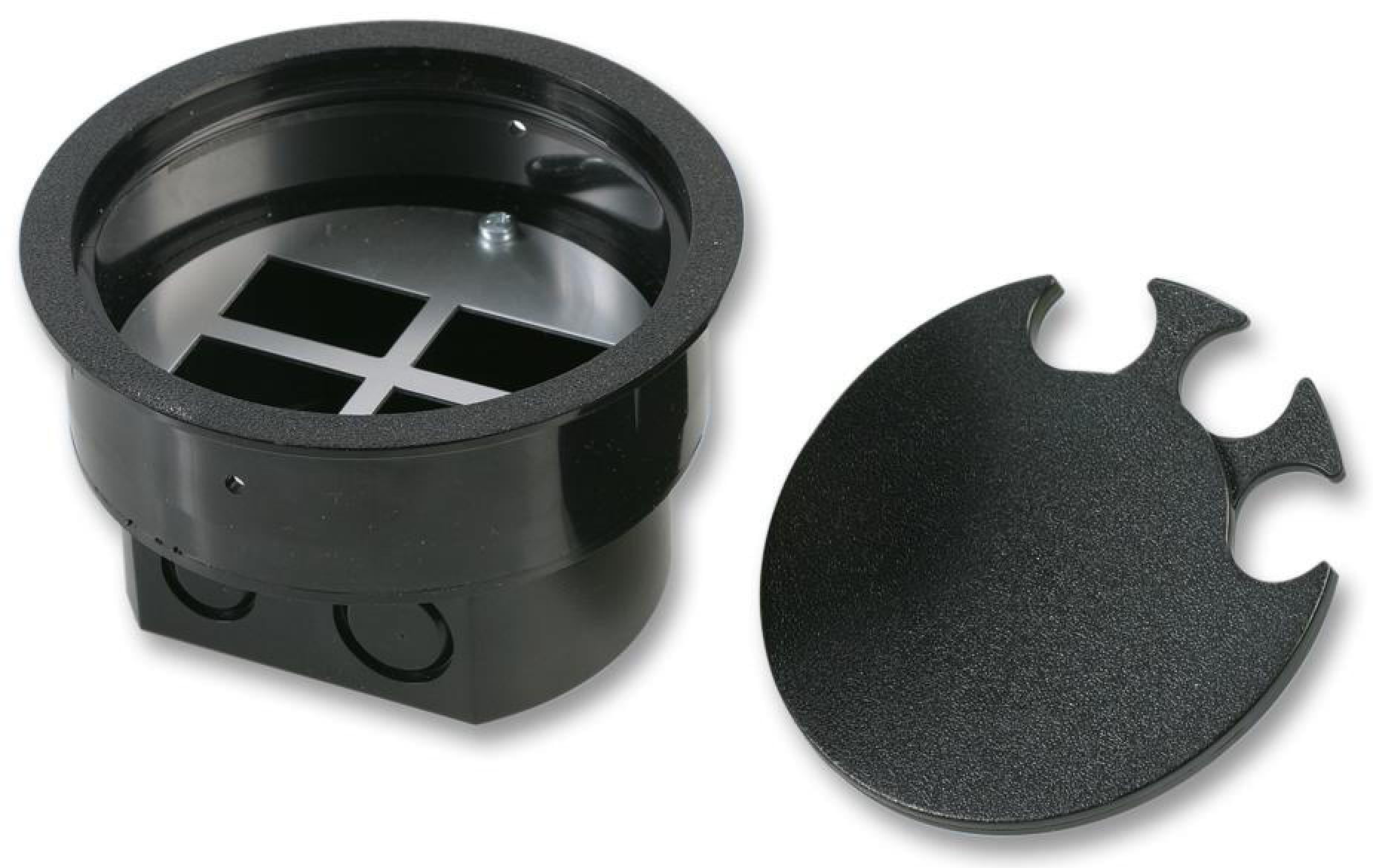 PRO ELEC - Circular Floor Box with RJ45 Plate, 125mm Black - Walmart.com