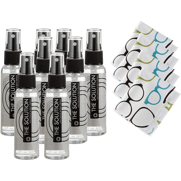 The Solution Lens Cleaner Spray | 8-2oz Alcohol Free Eyeglass Lens ...