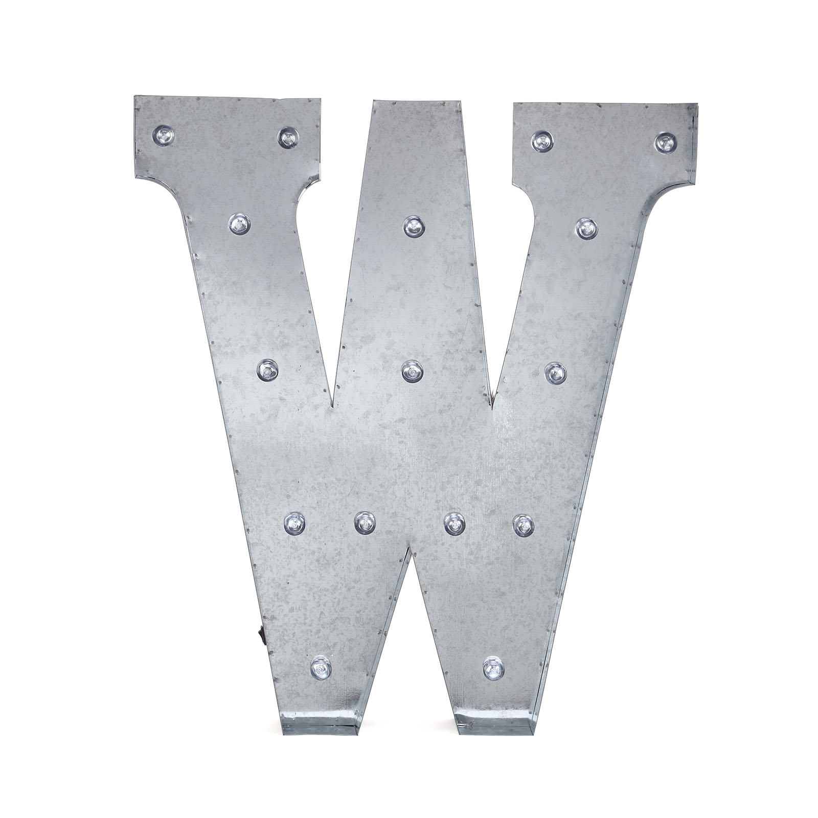 BalsaCircle 20" Silver W Marquee Letter Warm White LED Lighted Sign ...