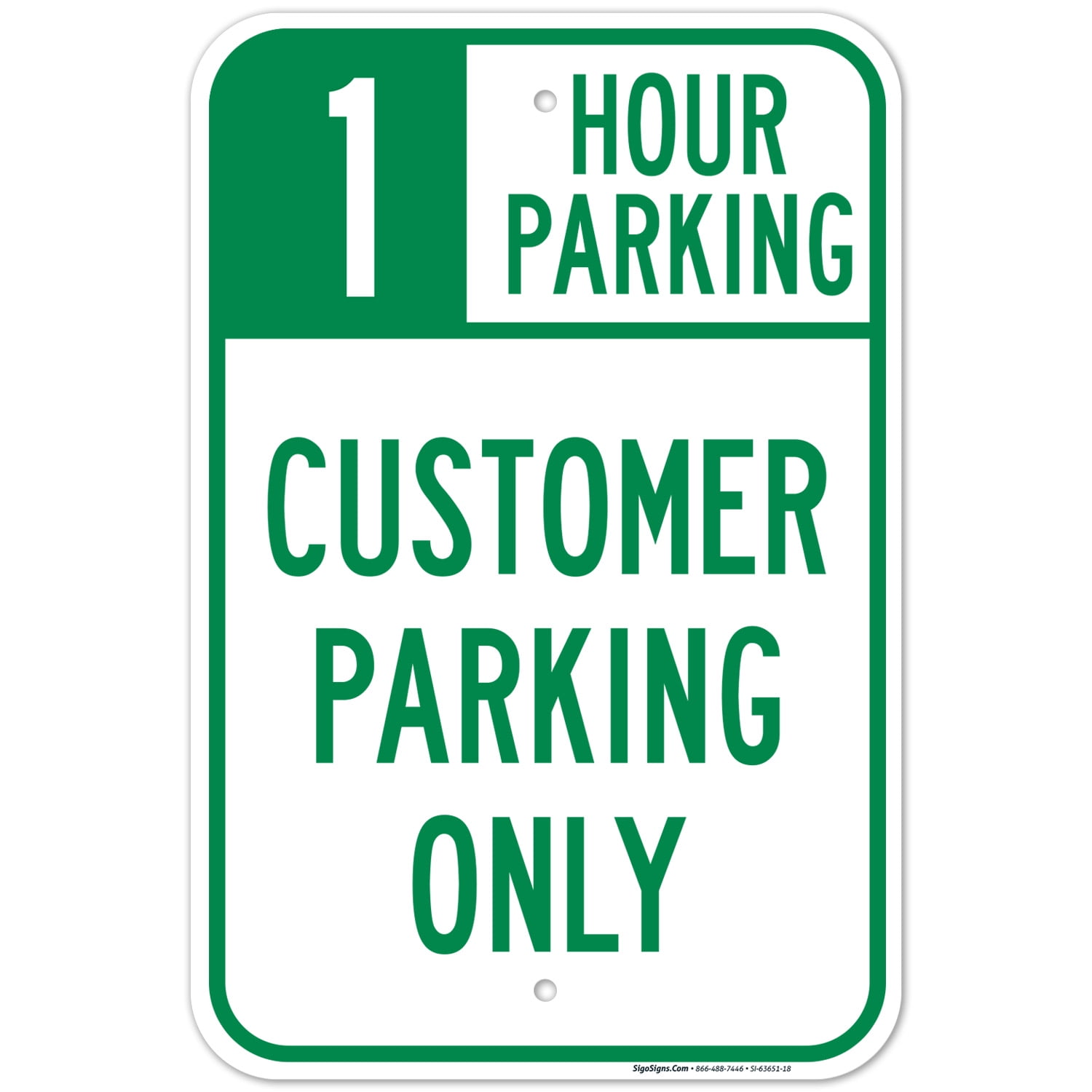 1 Hour Parking Customer Parking Only Sign, - Walmart.com