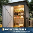 5x3 ft Compact Metal Storage Shed, Outdoor Garden Tool Shed with Sloped ...