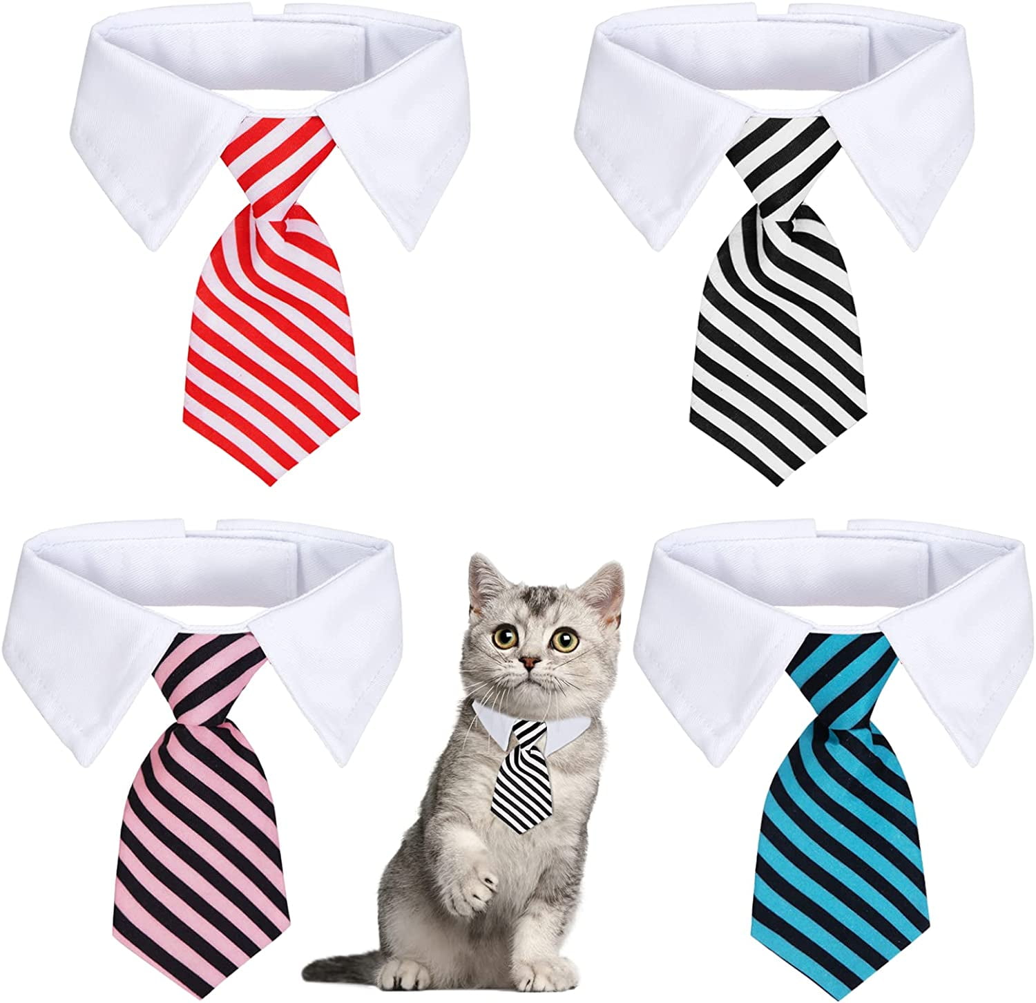 4 Piezas Corbata para Mascotas Corbata Ajustable para Perros y Gatos ...