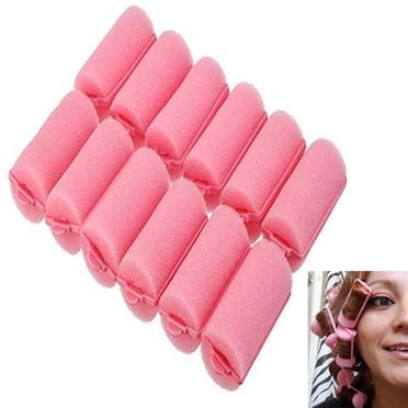 2 Pack (each contains 6 rollers) Soft PINK Foam Hair Styling Rollers ...