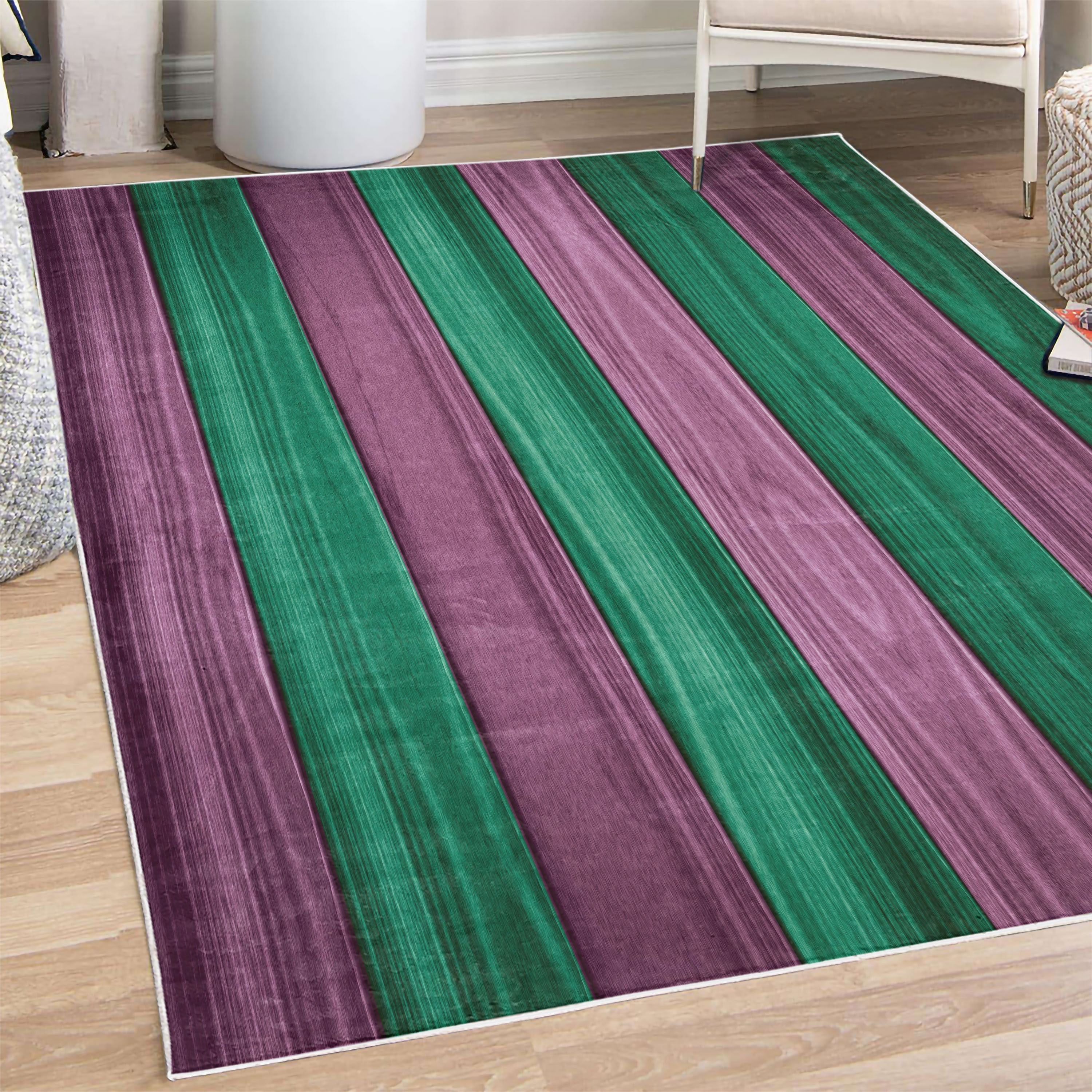 Rustic Decorative Rug, Vertical Wooden Planks Image Cottage Cabin Life ...