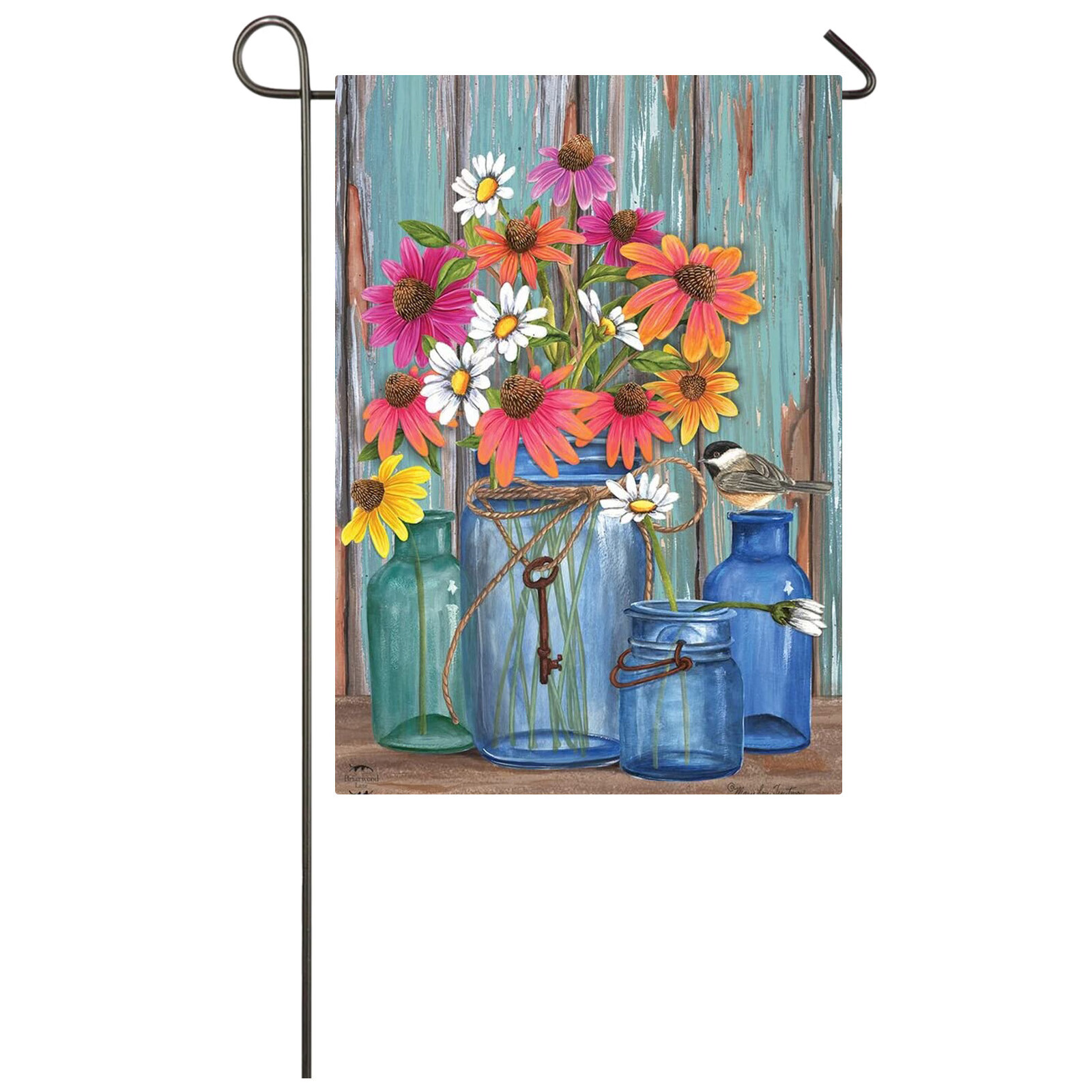 Spring Summer Garden Flag Gnome Floral Daisy Welcome 12×18 Inch Double ...