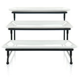 Elama 3 Tier Rectangular Plate Porcelain Serveware Set - Walmart.com