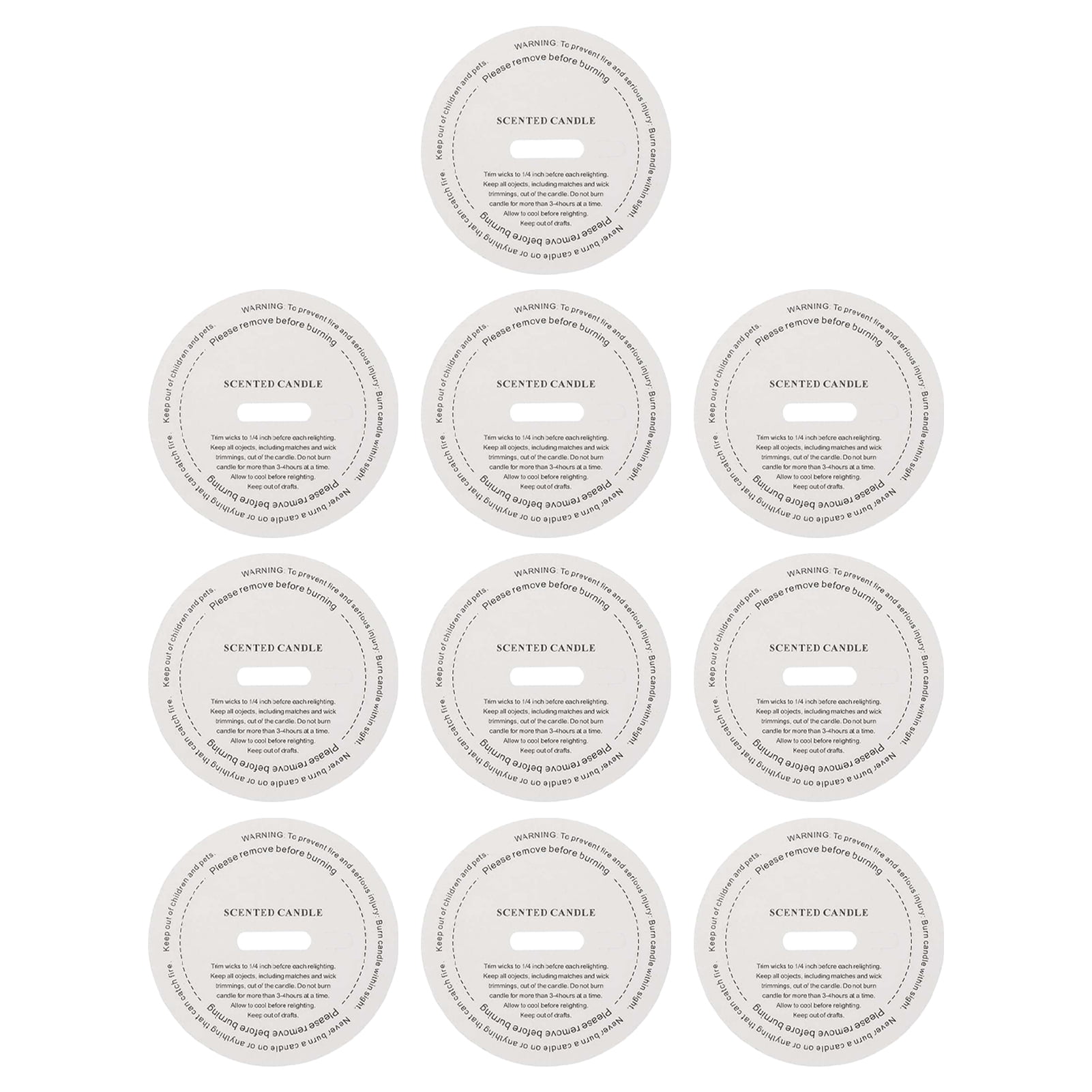 Yoone 10Pcs Candle Cup Stickers Translucent Tear-Resistant Paper Round ...