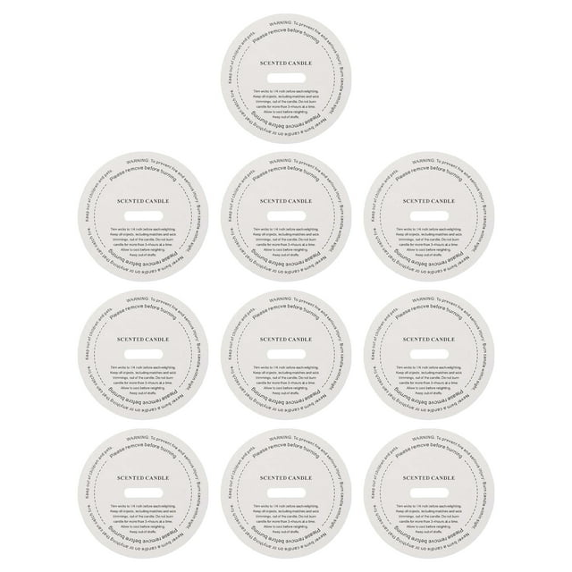 Yoone 10Pcs Candle Cup Stickers Translucent Tear-Resistant Paper Round ...