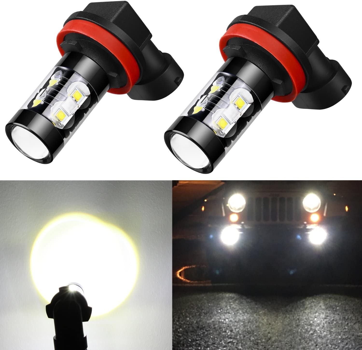 Alla Lighting H8 H11 LED Fog Lights/DRL Daytime Running Lights(DRL ...