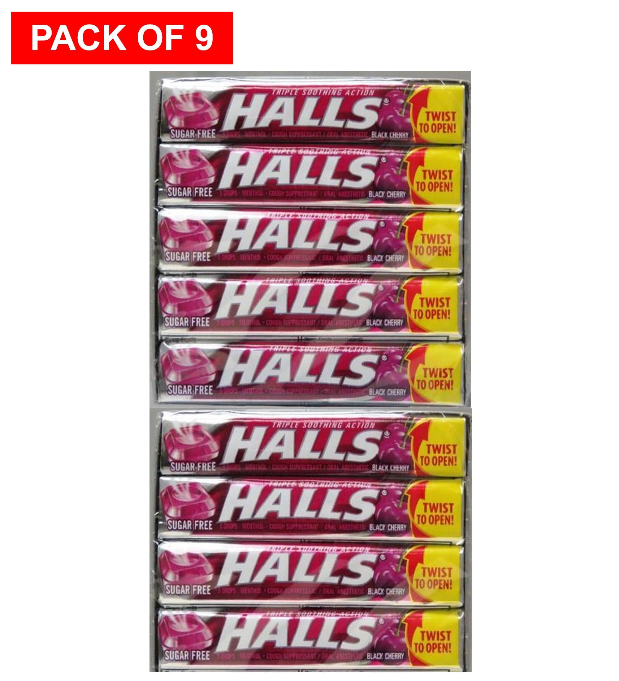 Halls Drops, cereza negra (paquete de 9) | Walmart en línea