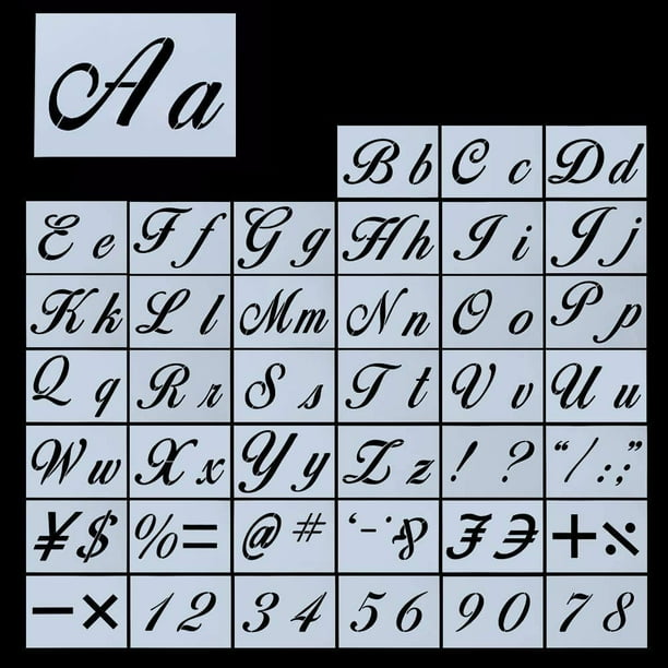 40 Pcs Reusable Plastic Alphabet Stencils with Font Upper and Lowercase ...