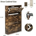 Coewske Industrial Storage Shoe Cabinet Organizer Narrow Shoe Rack w/ 3 ...