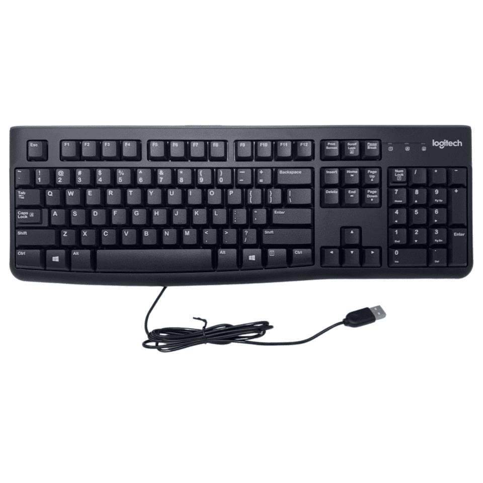 Logitech K120 Ergonomic USB Wired Desktop Keyboard - Black - Walmart.com