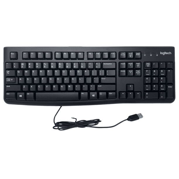 Logitech K120 Ergonomic USB Wired Desktop Keyboard - Black - Walmart.com