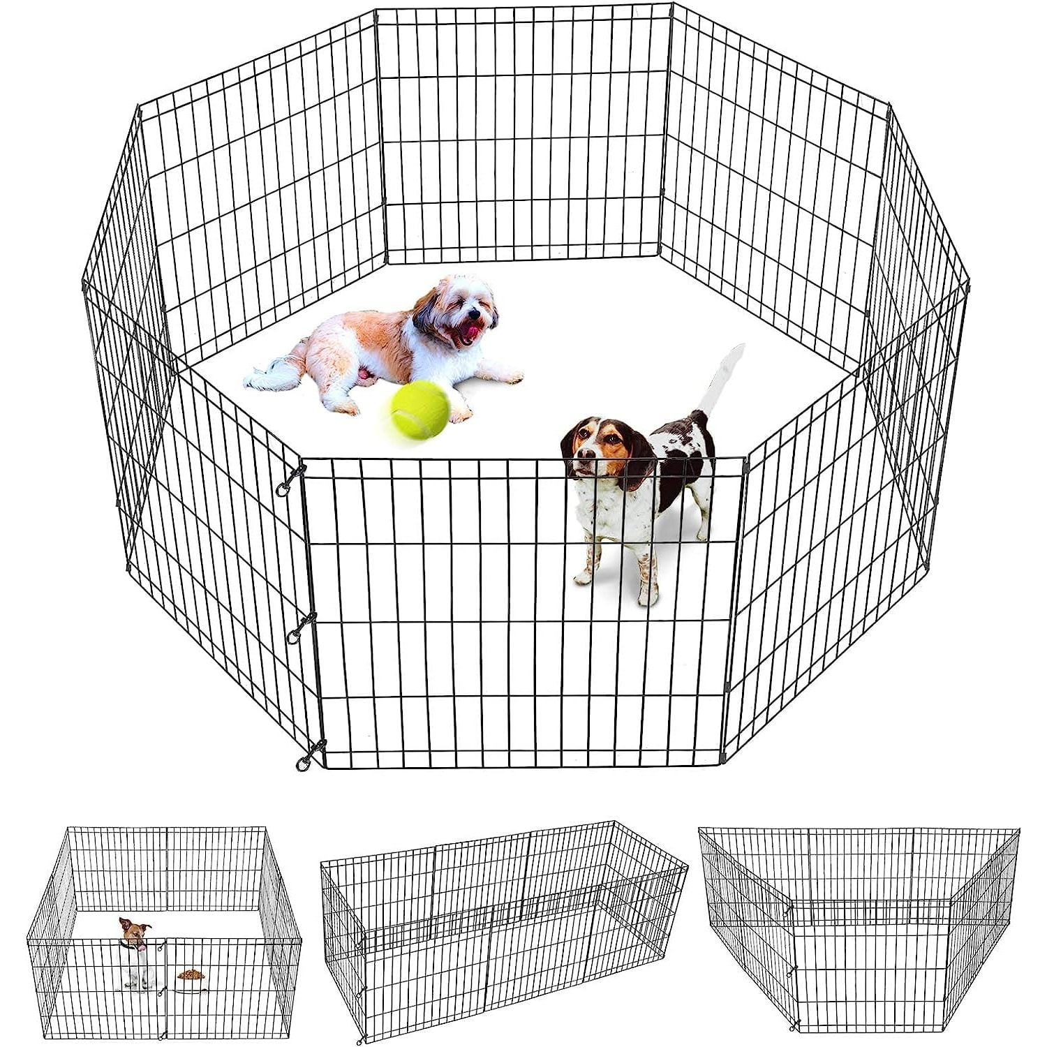 Bilot Puppy Pet Playpen 8 Panel Indoor Outdoor Metal Portable Folding ...