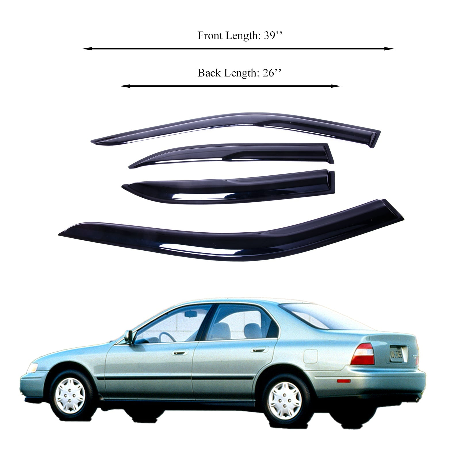 Fits honda accord 9497 Acrylic Window Visor Sun Rain Deflector Guard ...
