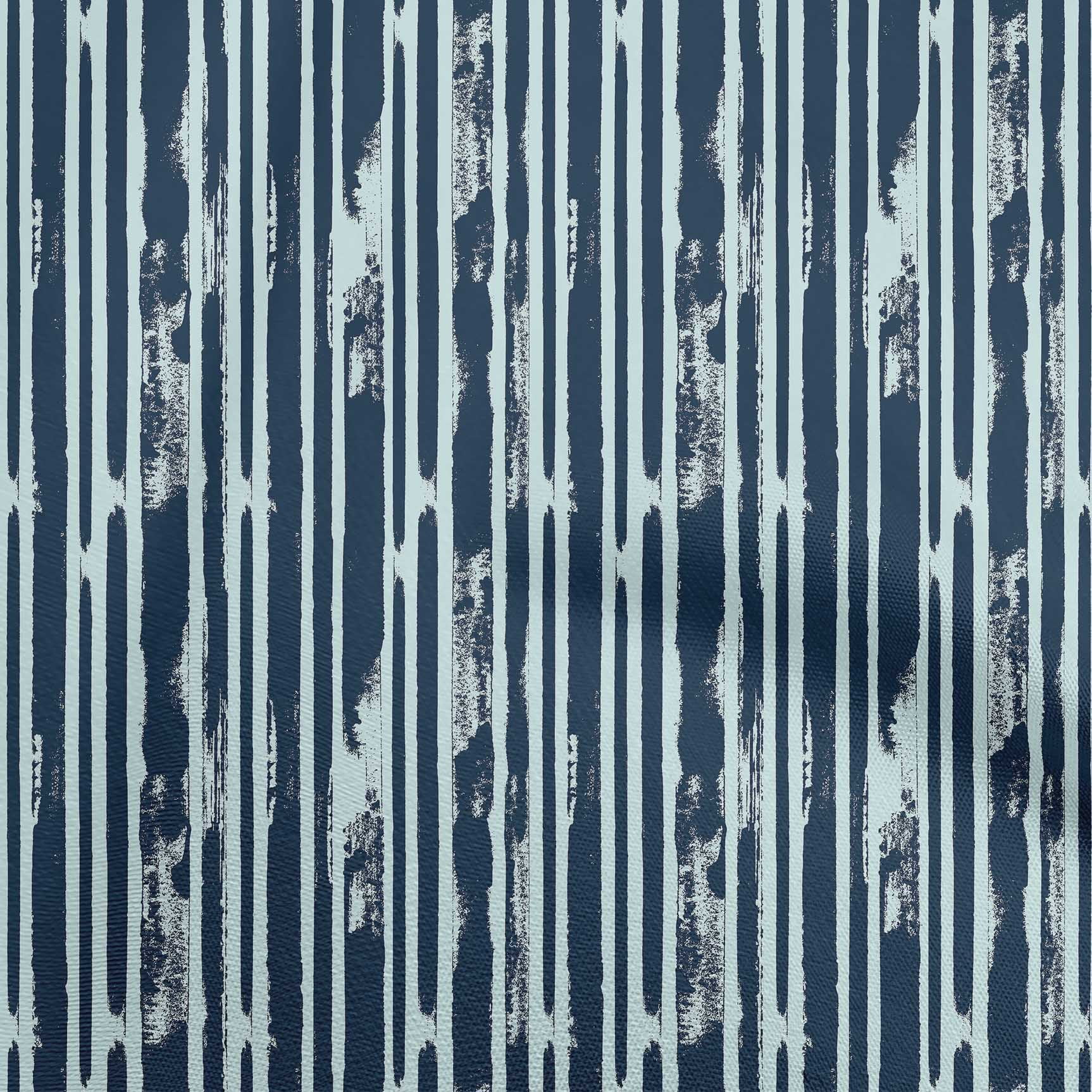 oneOone Cotton Silk Navy Blue Fabric Abstract Fabric For Sewing Printed ...