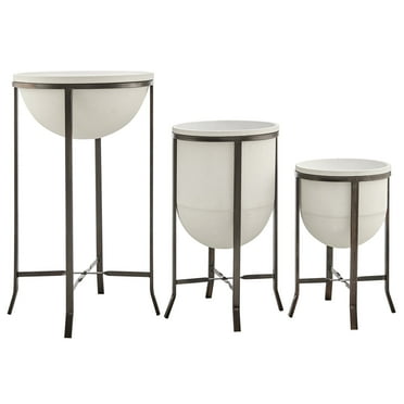 Decmode Traditional 18 Inch Cylindrical Brown Ceramic Stool - Walmart.com