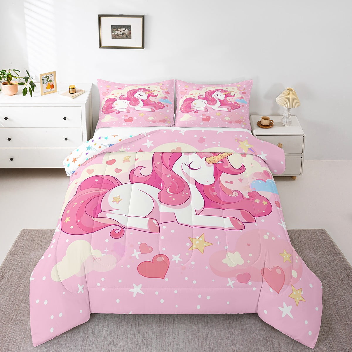 Click here for Yst Girls Unicorn Comforter Set Toddler Size  Pink... prices
