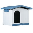 ZENY 34.6" Large Plastic Dog House with Liftable Roof, Detachable Base ...