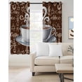Coffee Blackout Curtains, Light Blocking Print Window Curtains, Vintage ...
