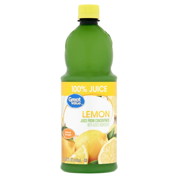 Great Value Lemon 100% Juice, 32 fl oz - Walmart.com