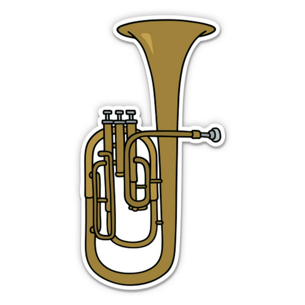 Trombone - 8" Vinyl Sticker - For Car Laptop I-Pad - Waterproof Decal ...