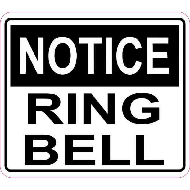 4in x 3.5in Notice Ring Bell Sticker - Walmart.com