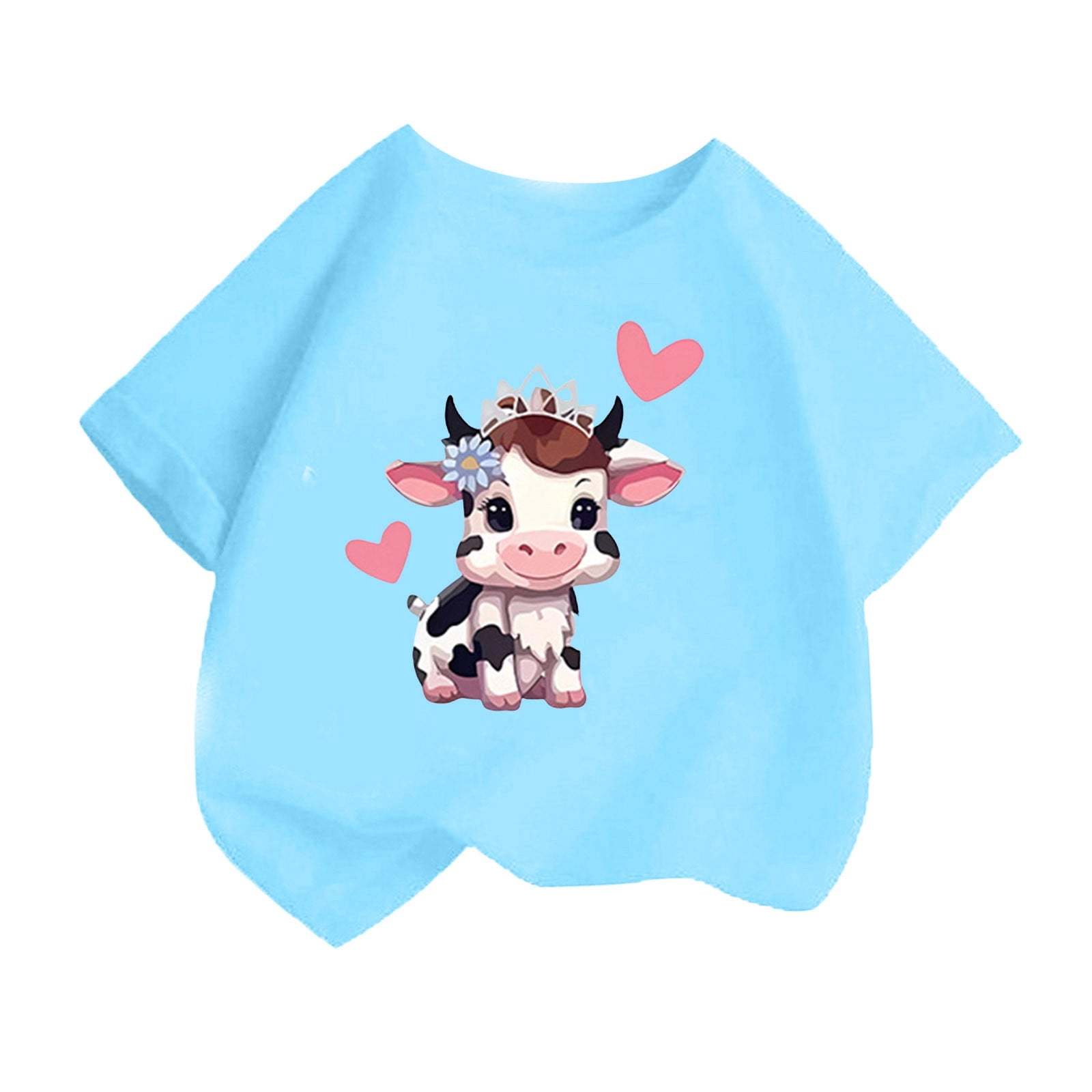 Click here for Weiyll Girls T-Shirts Cute Cartoon Cow Printed Sho... prices