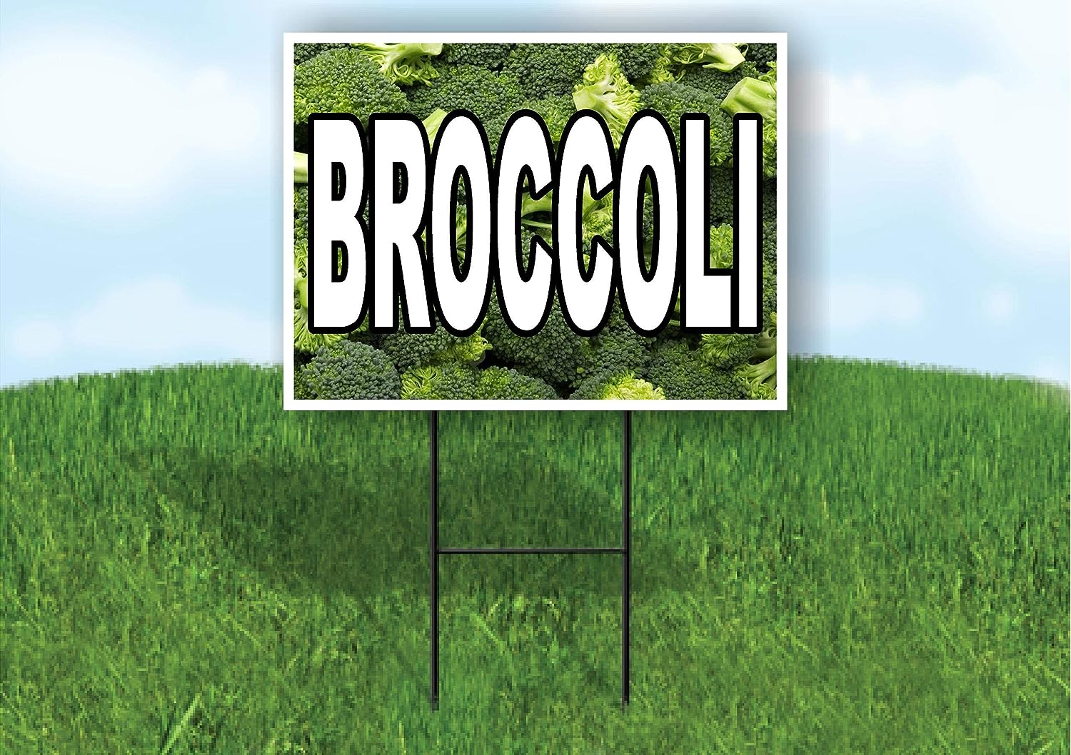 Work House Signs Double Sided Sign Broccoli with Broccoli Background ...