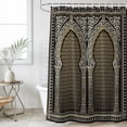 Double Arches Shower Curtain, Vintage Traditional Gold Black ...