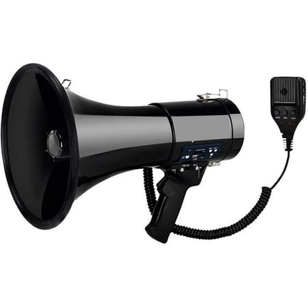 Portable Megaphone 50 Watt Power Megaphone Bullhorn Voice and Siren ...