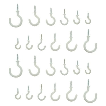 Uxcell Ceiling Hooks Wall Mounted 65mm Round Plate Iron White 3Pack ...