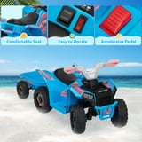 TOBBI 6V Kids ATV Quad Toy Car, Battery Powered, Blue, with Trailer, Bluetooth, MP3, Horn ...