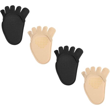 Five Finger Toe Topper Socks 2 Pairs Non- Slip Half Socks Invisible Toe ...