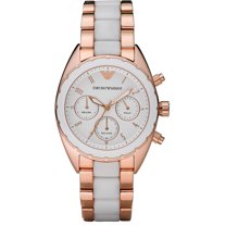 Emporio Armani AR5920 Sport White and Rose Gold Chronograph Womens ...