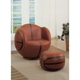 2Pc Pack Chair & Ottoman, Basketball - Pu, Wood, Plywood, Sponge ...