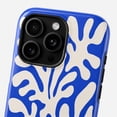 Blue Beige Abstract Coral Reef Tough Phone Case for iPhone 17 16 15 14 ...