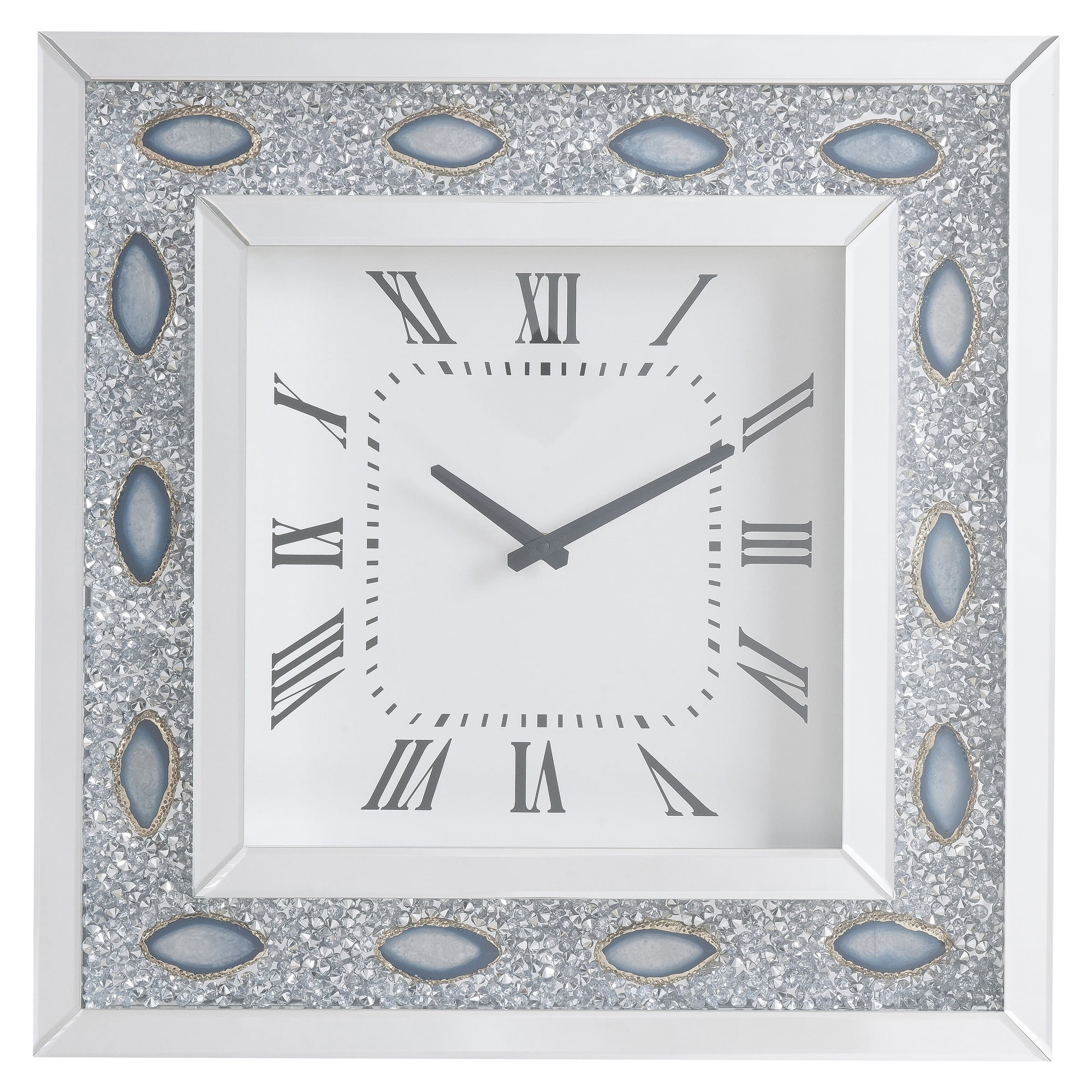 ACME Sonia Wall Clock in Mirrored and Faux Agate - Walmart.com