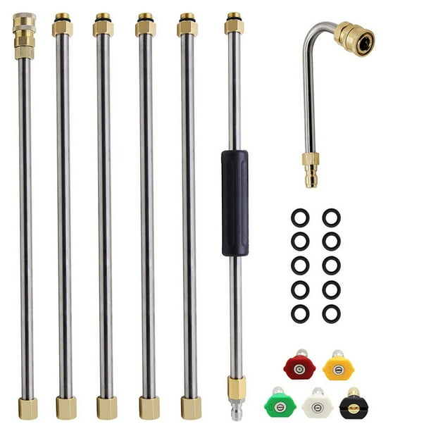 7-Pcs Pressure Washer Extension Wand Set, Stainless Steel Water Pipe ...