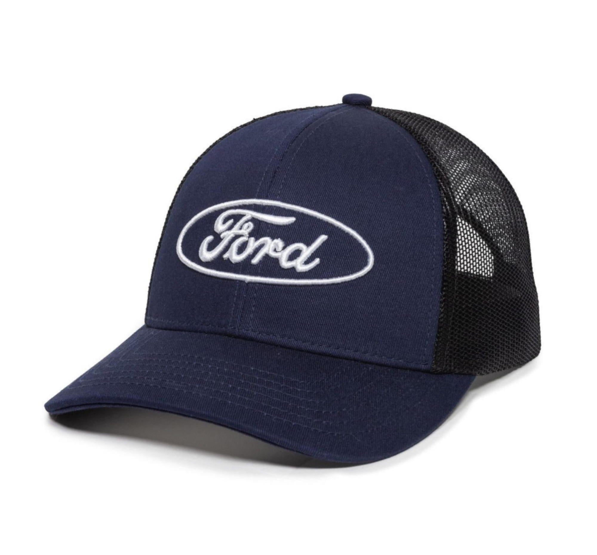 Hat - Ford Mesh Vented Adjustable Trucker Style Cap Blue - Walmart.com