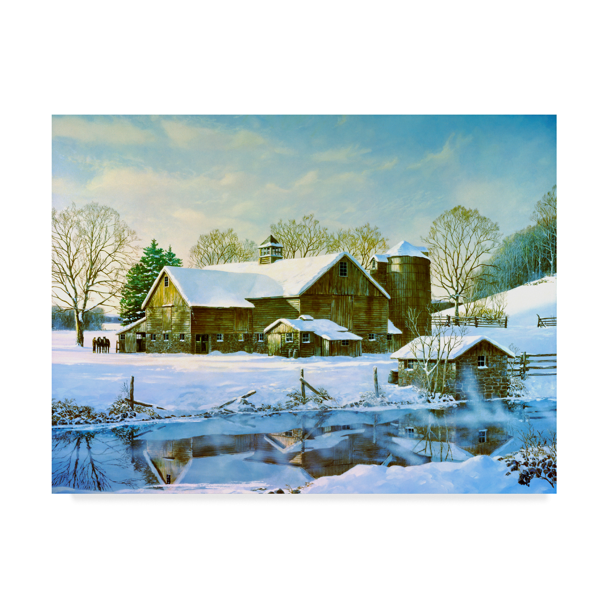 Trademark Fine Art 'Winter Reflections' Canvas Art by Jack Wemp ...