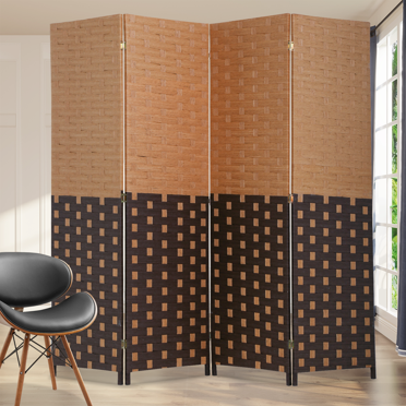 Dkelincs 4 Panel Room Dividers and Folding Privacy Screen Wooden ...